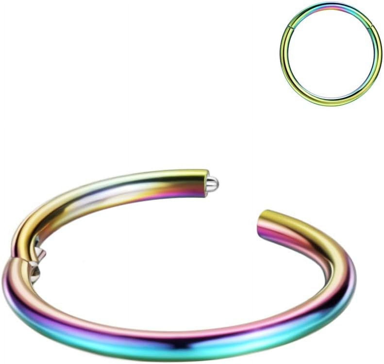 Men Women 316L Surgical Steel Hinged Nose Rings Hoop for Nostril Septum ...