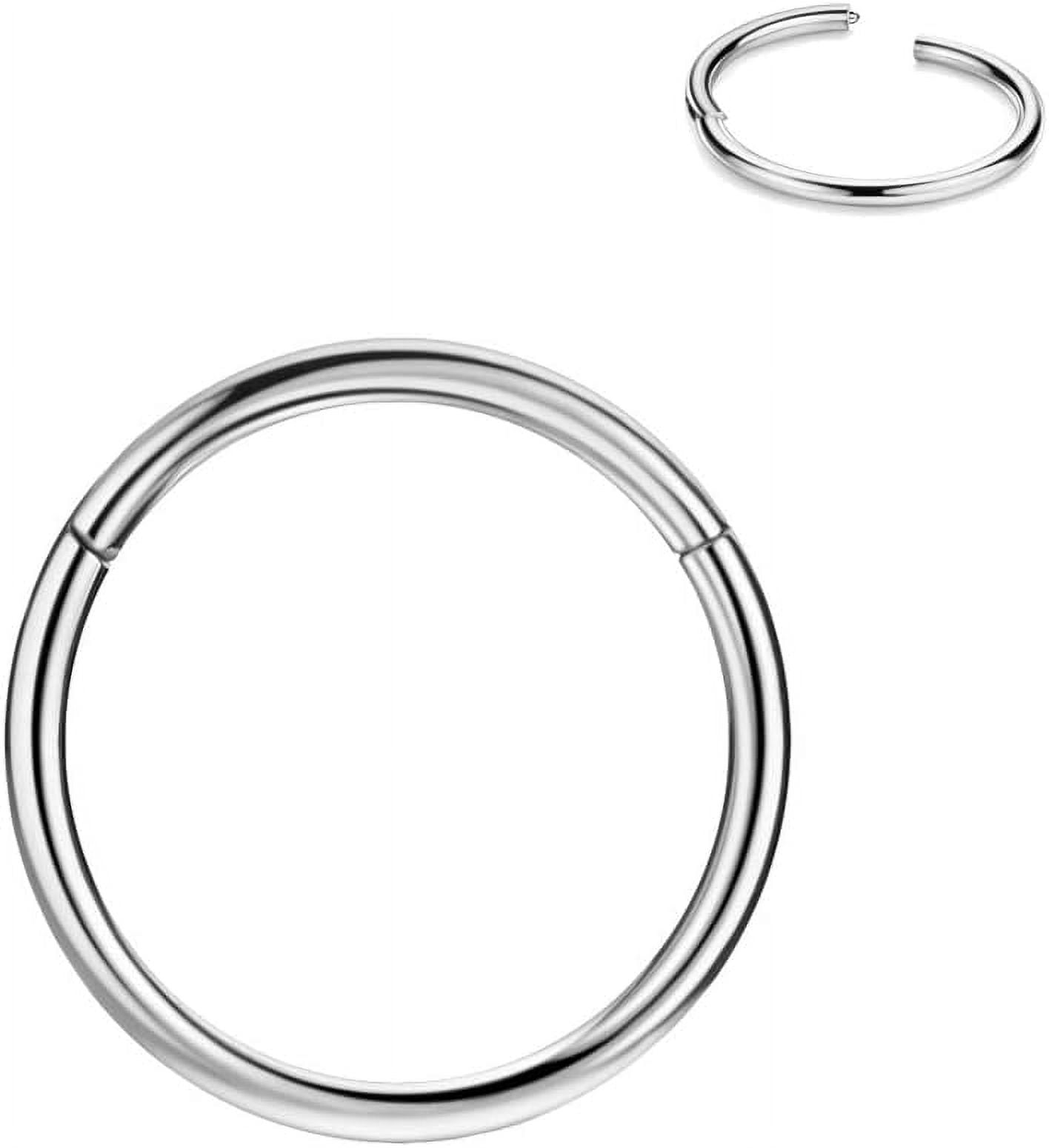 Men Women 316L Surgical Steel Hinged Nose Rings Hoop for Nostril Septum ...