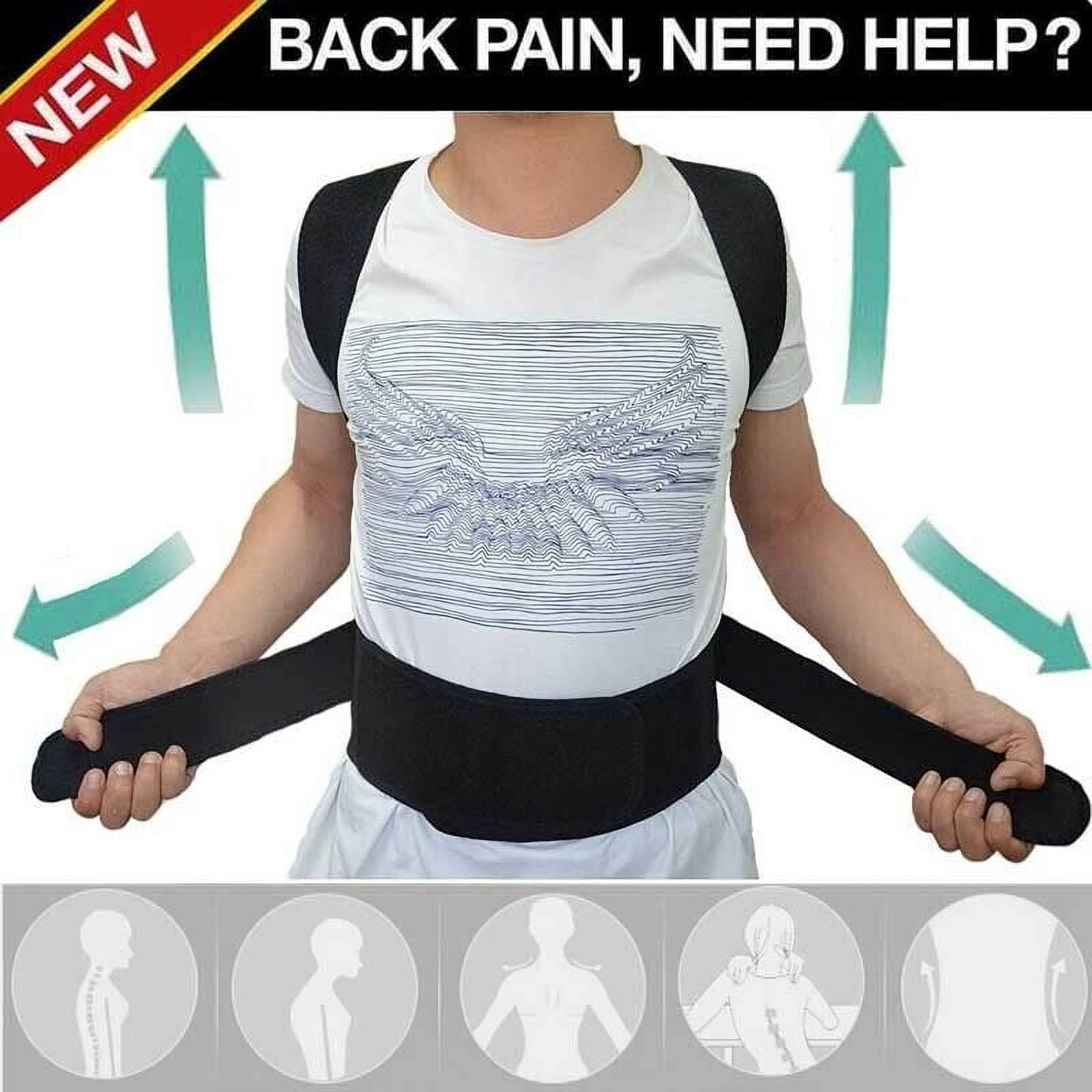 Men / Women Adjustable Posture Corrector Back Support Shoulder Back ...