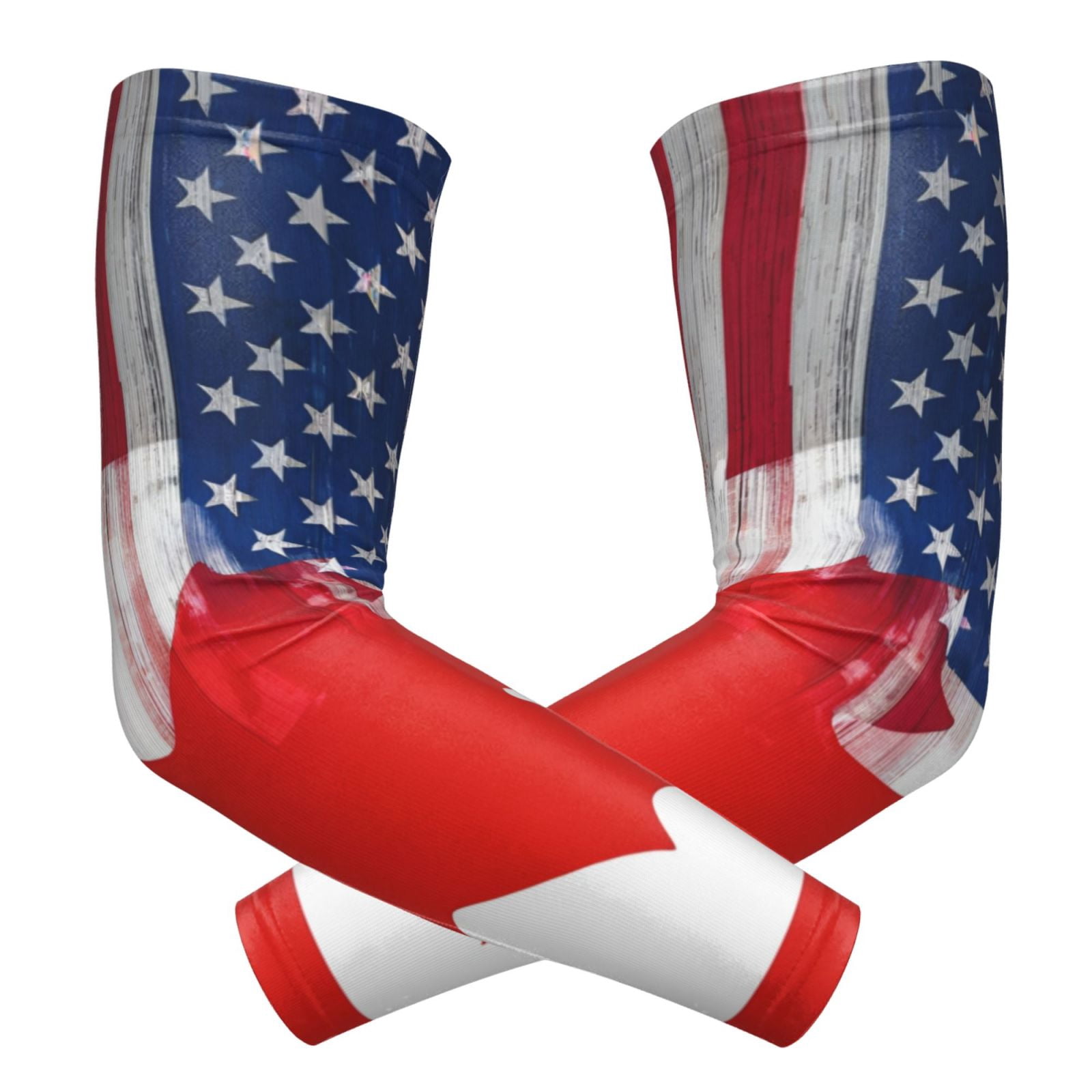Men Women America Canada Flag Compression Arm Sleeves Cover Arms For ...