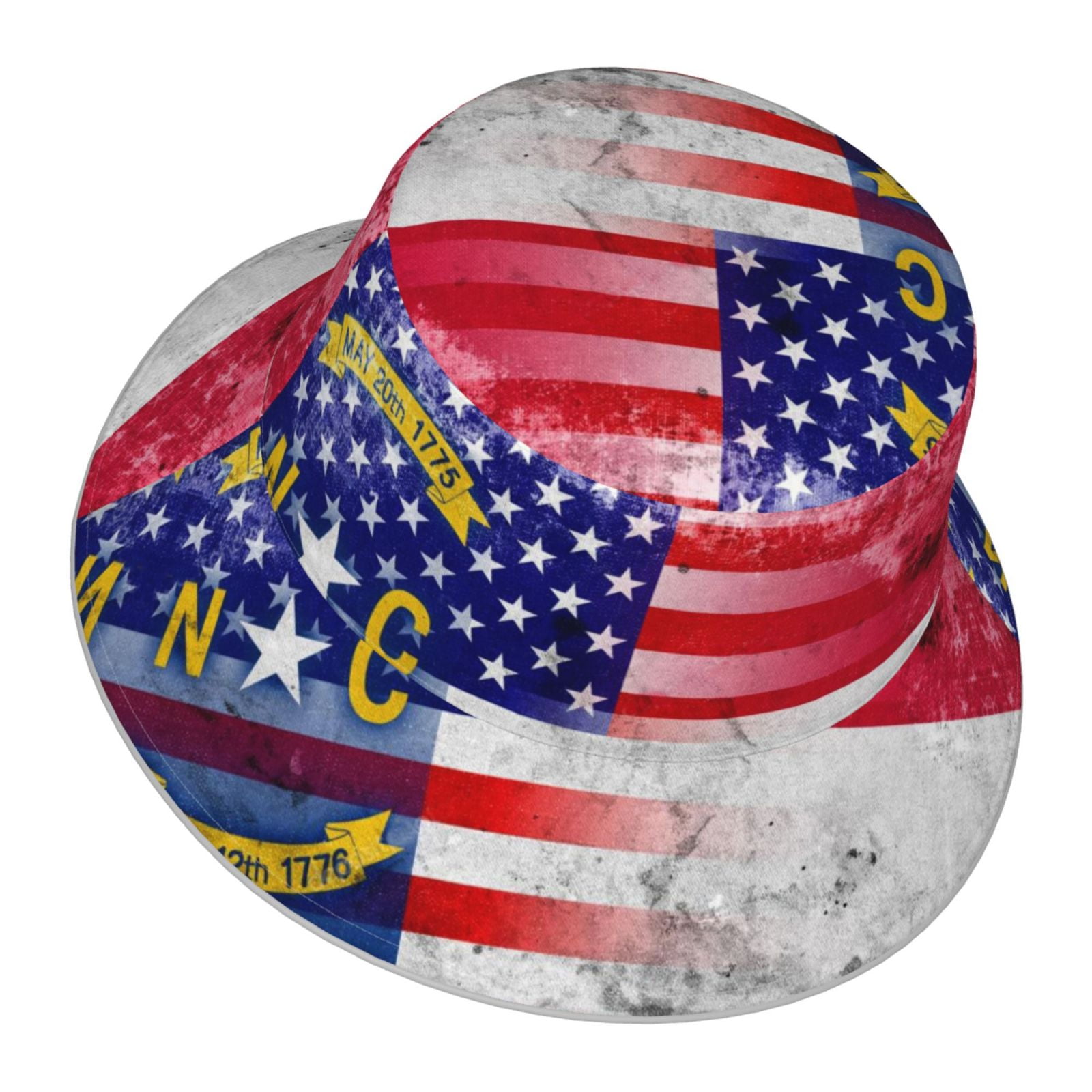 Men Women America-Carolina Flag Painted Reflective Bucket Hat ...