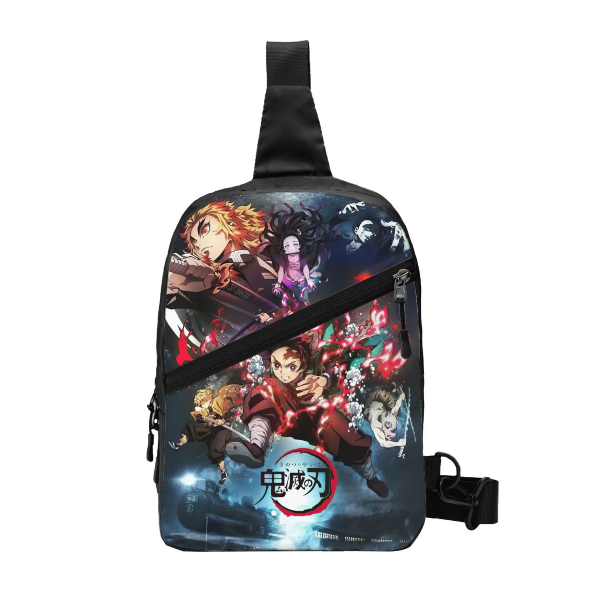 Men Women Anime Demon Slayer Tanjiro Sling Crossbody Backpack Cross ...