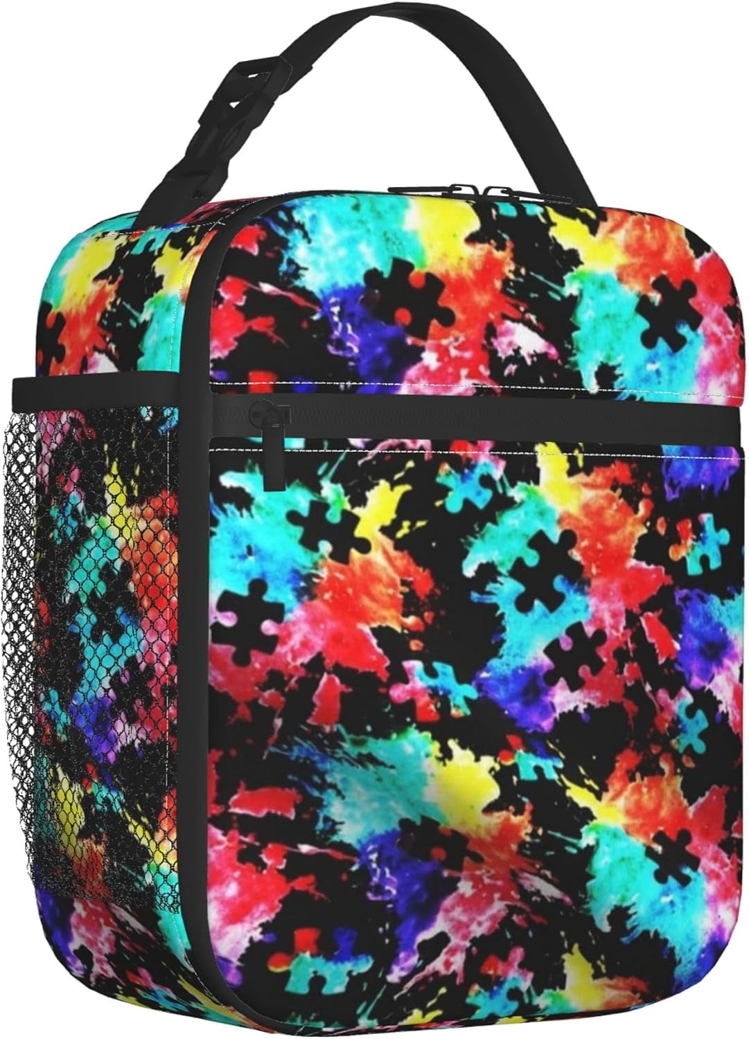 Men & Women Autism Awareness Pattern Lunch Box Grocery Container for ...