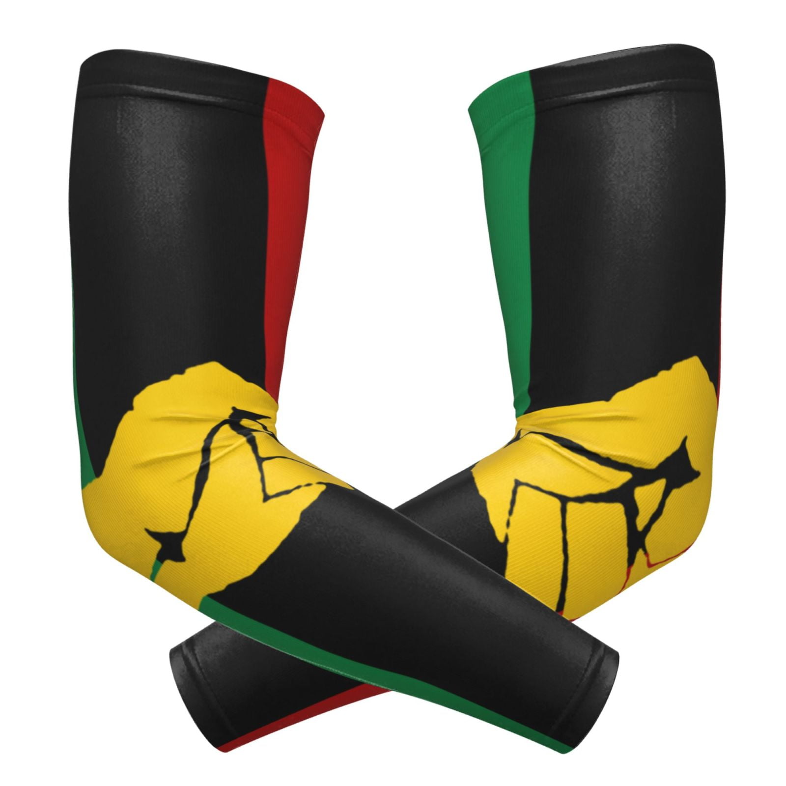 Men Women Black Power African Flag Compression Arm Sleeves Cover Arms ...
