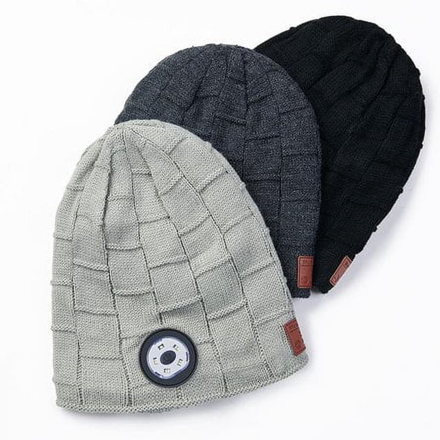 Men Women Bluetooth Beanie, Bluetooth 5.0 Wireless Winter Warm Knit ...