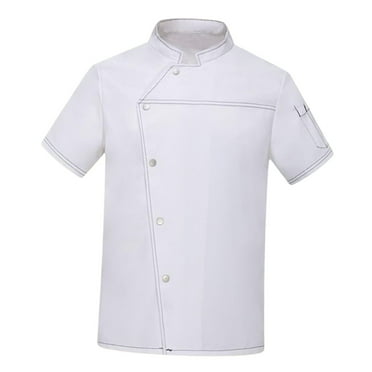 Men Women Chef Coat Jacket Executive Snap Button Summer Short Sleeve ...
