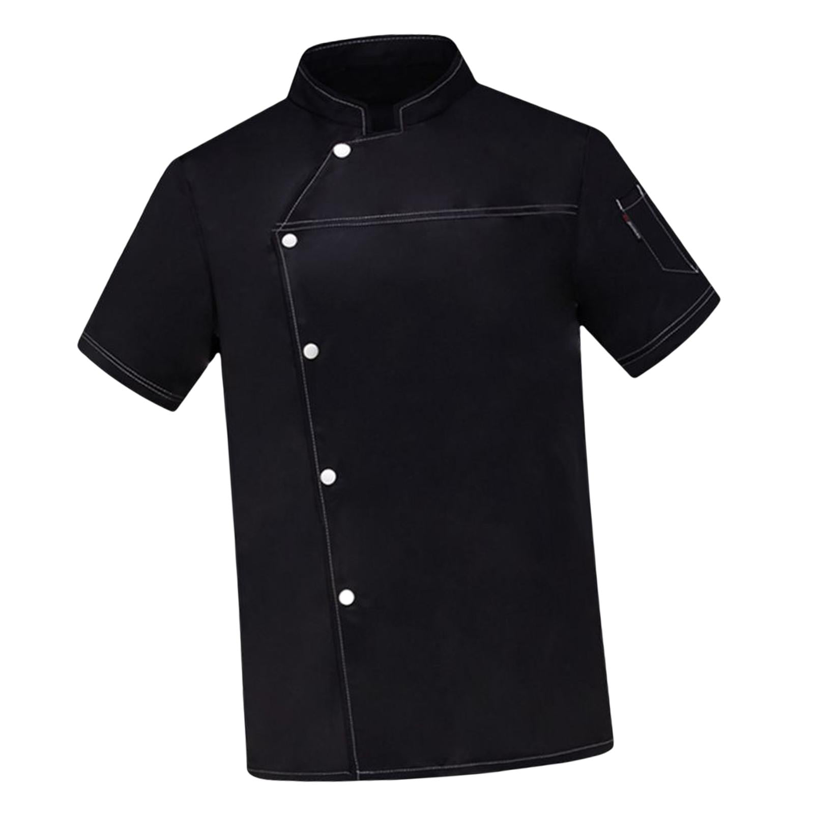 Men Women Chef Jacket Short Length Sleeve Cooker Lightweight Catering ...
