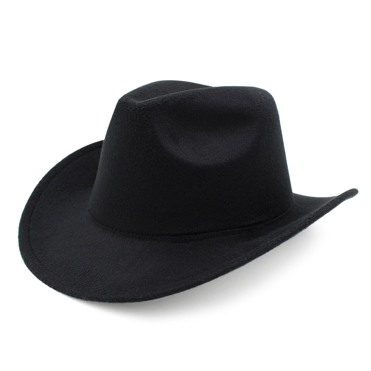 Men Women Classic Solid Color Felt Fedora Panama Cowgirl Cowboy Hat ...