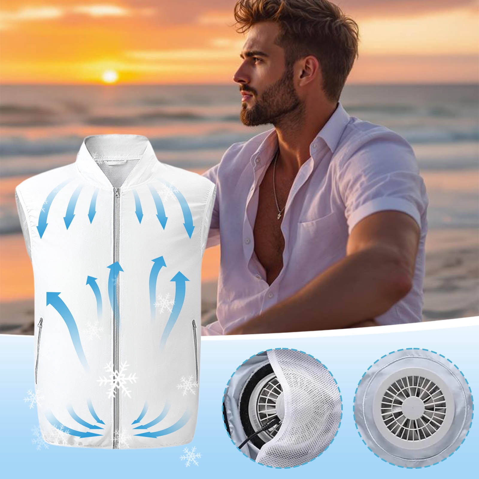 Men Women Cooling Vest, Lightweight Cooling Vest Jacket with Fan ...