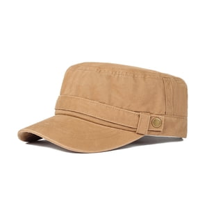 Men Classic Solid Cotton Army Hat Cadet Combat Military Flat Sun ...