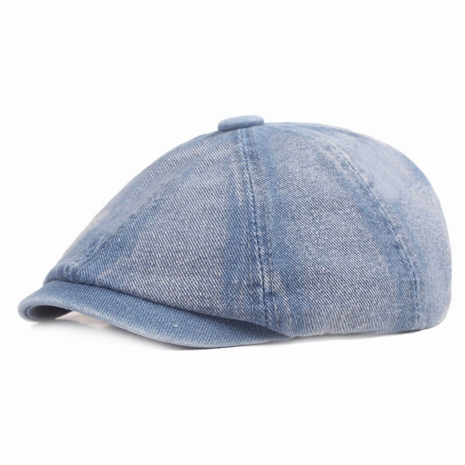 Men Women Denim Newsboy Octagonal Stretch Hat Golf Driving Beret Cabbie ...