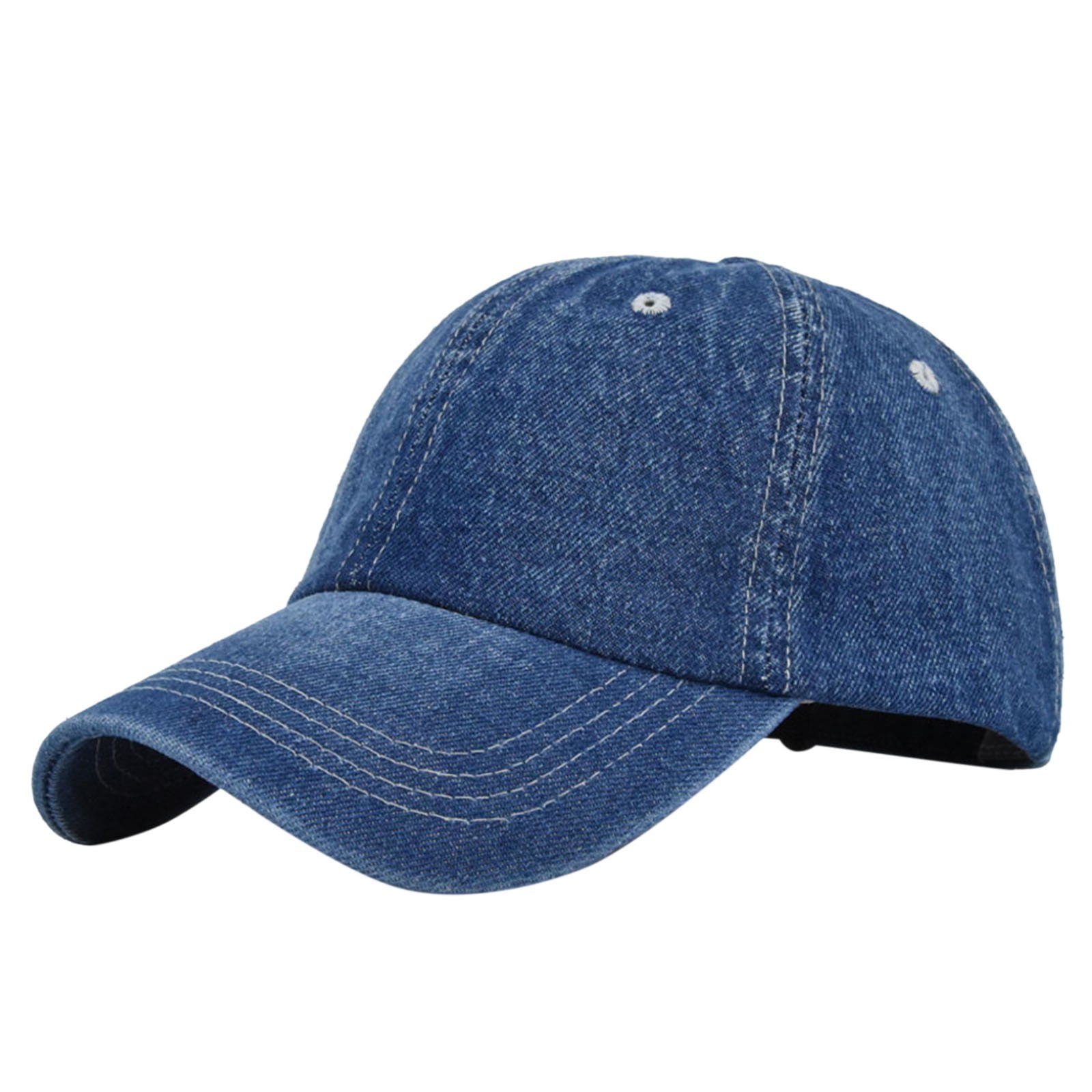Men Women Denim Retro Vintage Peaked Cap Solid Color Baseball Cap Daily ...