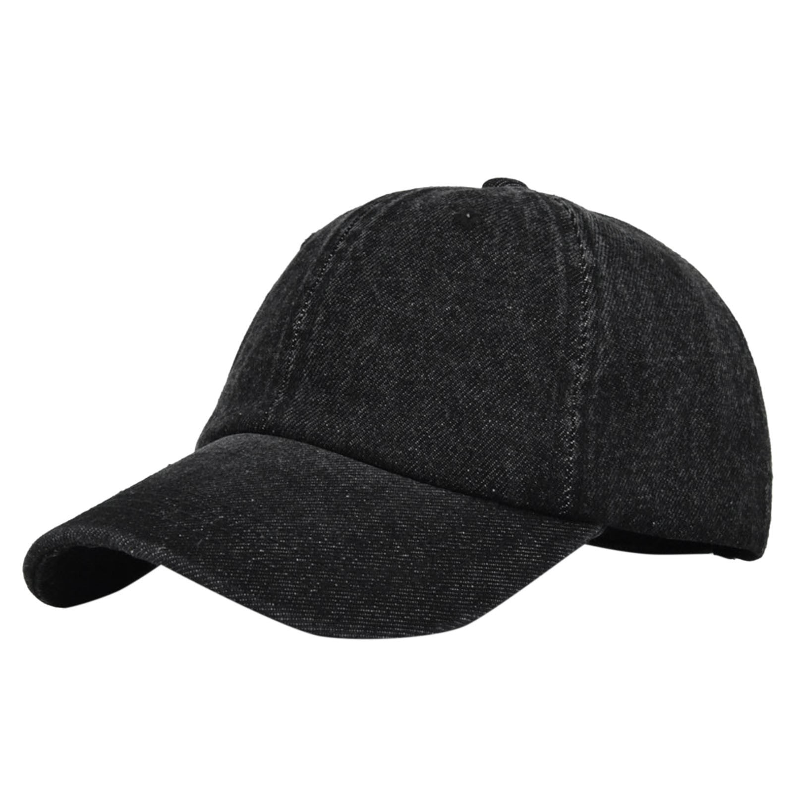 Men Women Denim Retro Vintage Peaked Cap Solid Color Baseball Cap Daily ...