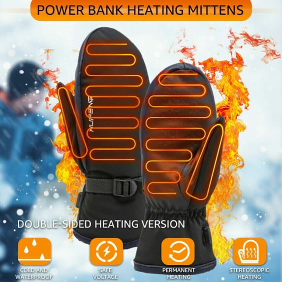 Men Women Electric Heated Motorcycle Gloves USB Powered Leather Warm ...