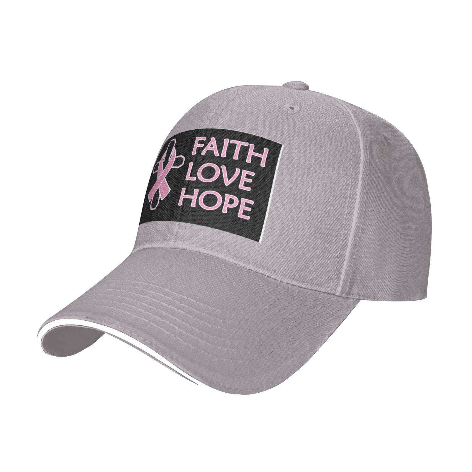 Men Women Faith Love Hope Breast Cancer Ribbon Baseball Cap Adjustable ...