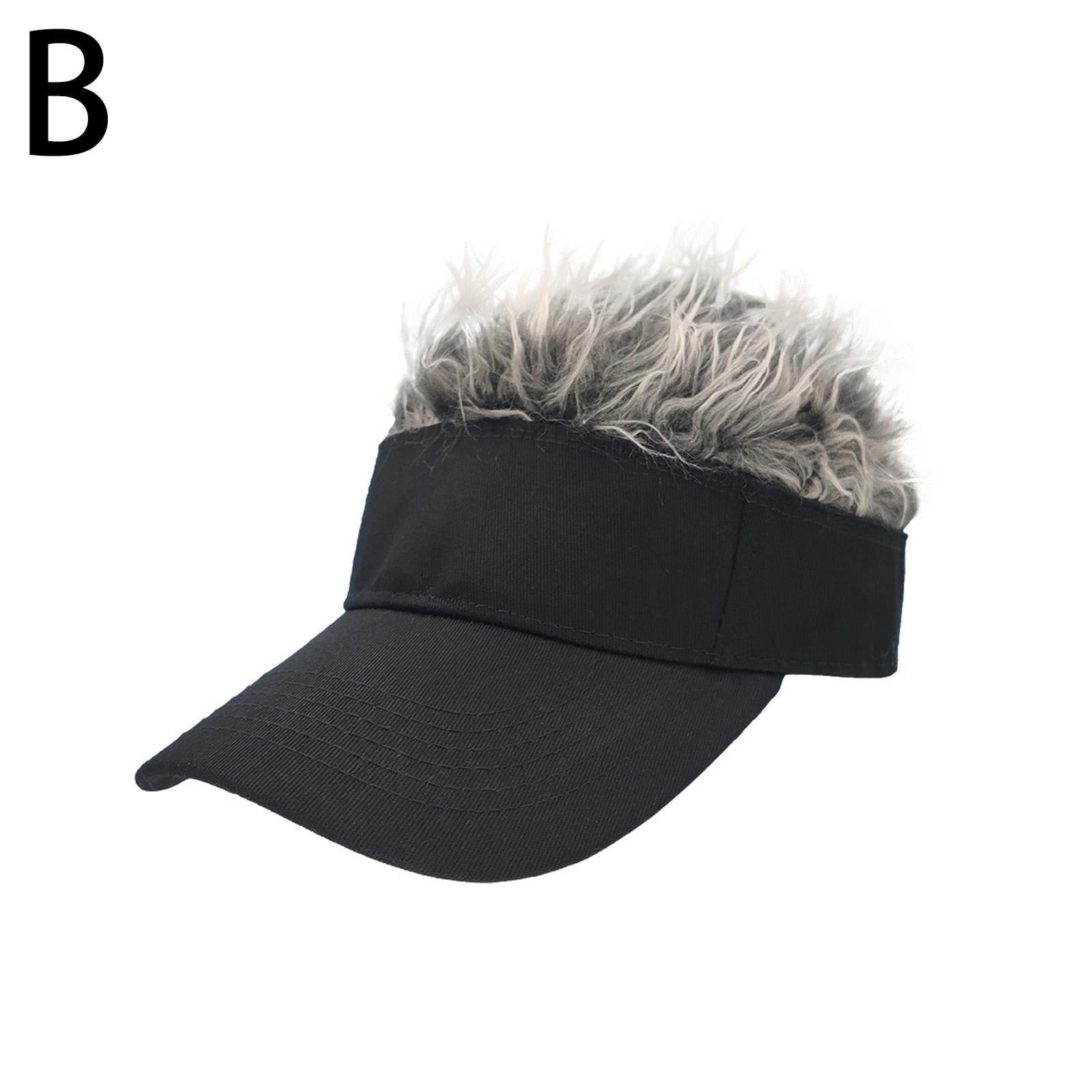 Men Women Fake Flair Hair Hats Baseball Outdoor Sports Golf Visor Wig ...