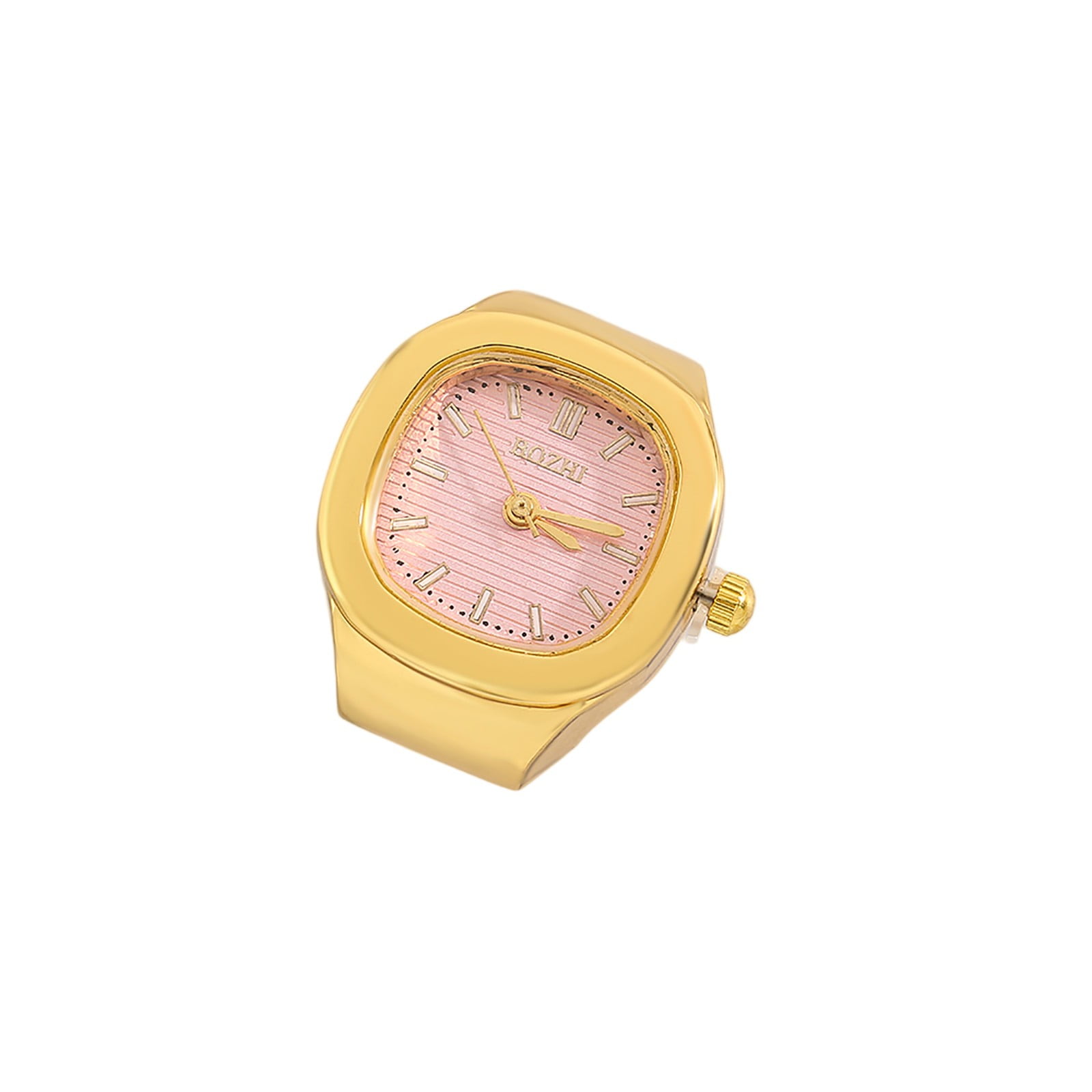 Men Women Finger Watch Stretchy Band Elastic Round Simple Dial Quartz ...