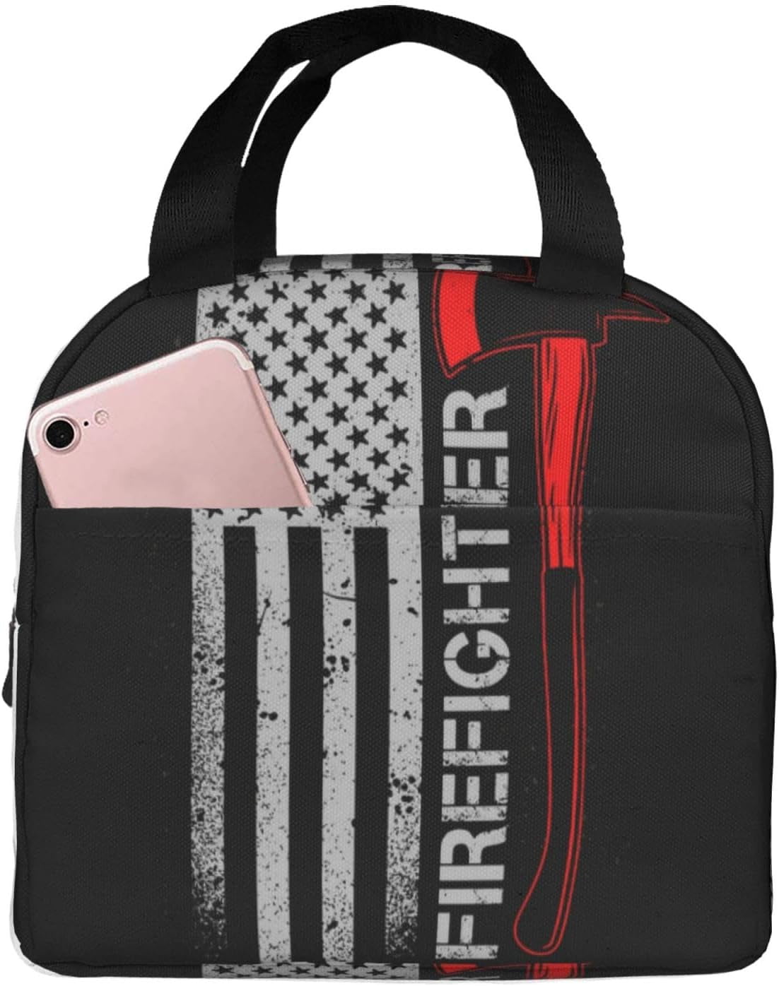 Men Women Food Keep Warm Or Cold Tote, Reusable for American Thin Red ...