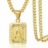 Letter A-Z 14K Gold Filled Pendant Necklace Box Link Chain Jewelry for Mens Womens - Walmart.com