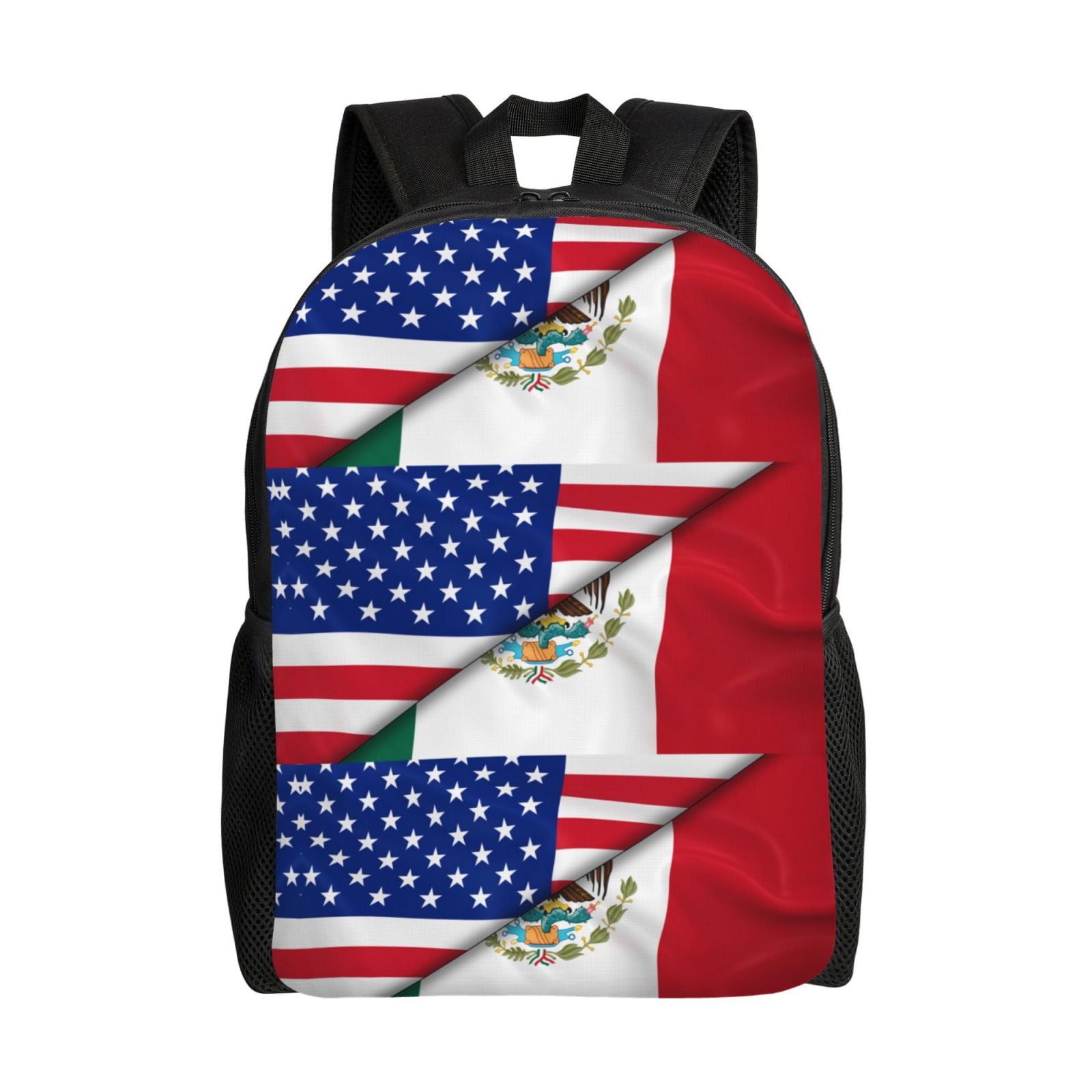 Men Women Half Mexican Half America Laptop Backpack For Outdoor Camping ...