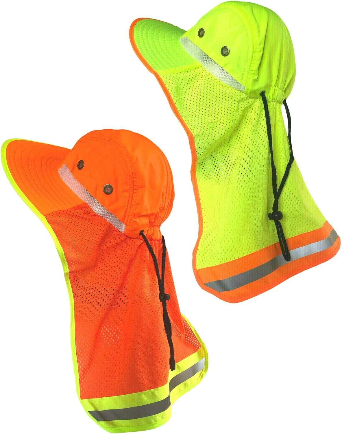 Men Women High Visibility Reflective Sun Hat with Neck Flap Wide Brim ...