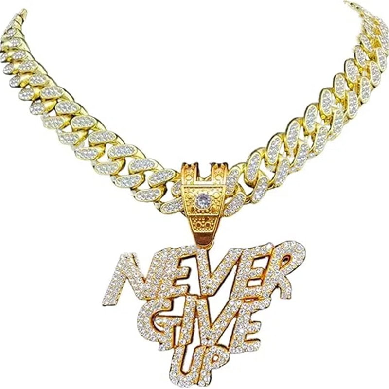 Customer reviews for Men Women Hip Hop NEVER GIVE UP Pendant Necklace ...