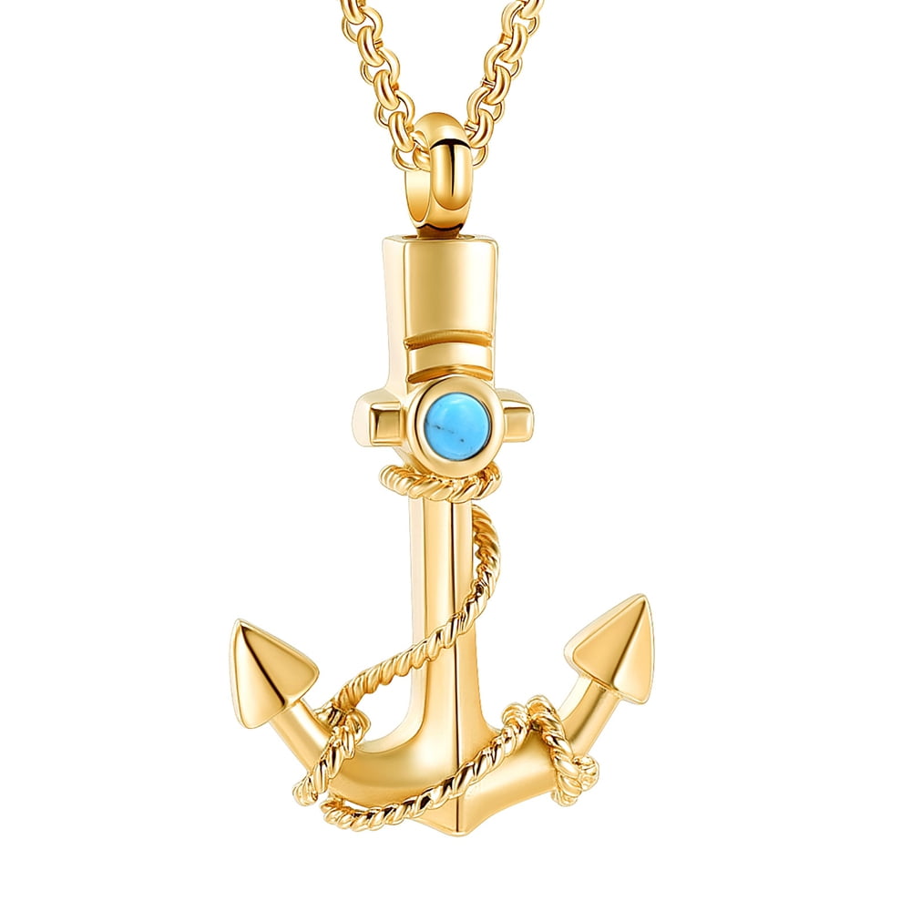 Men Women Memorial Anchor Urn Necklace Lockets for Ashes Pendant ...