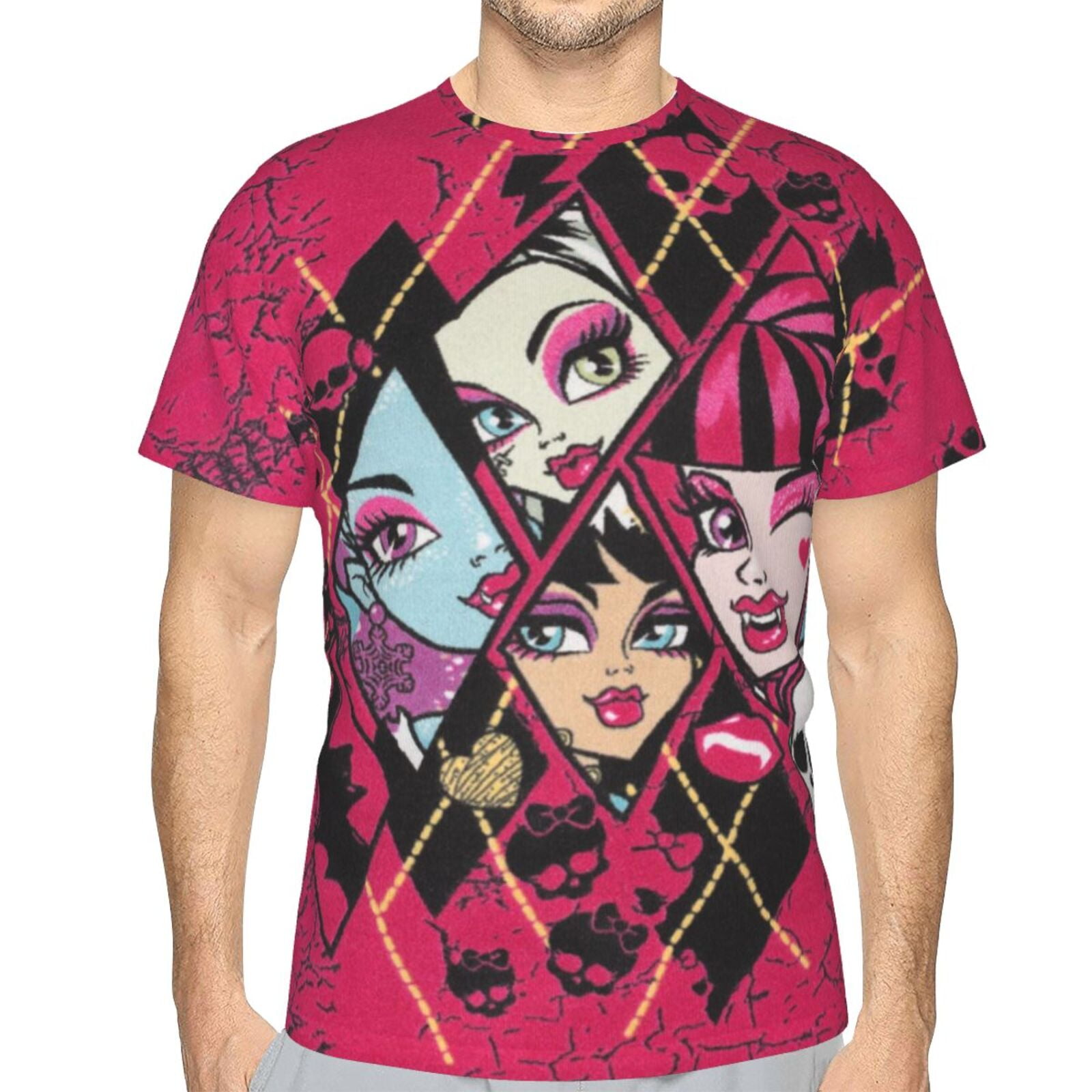 Men Women Mon-Ster High Shirts Short Sleeve Cosplay Adults Anime T ...