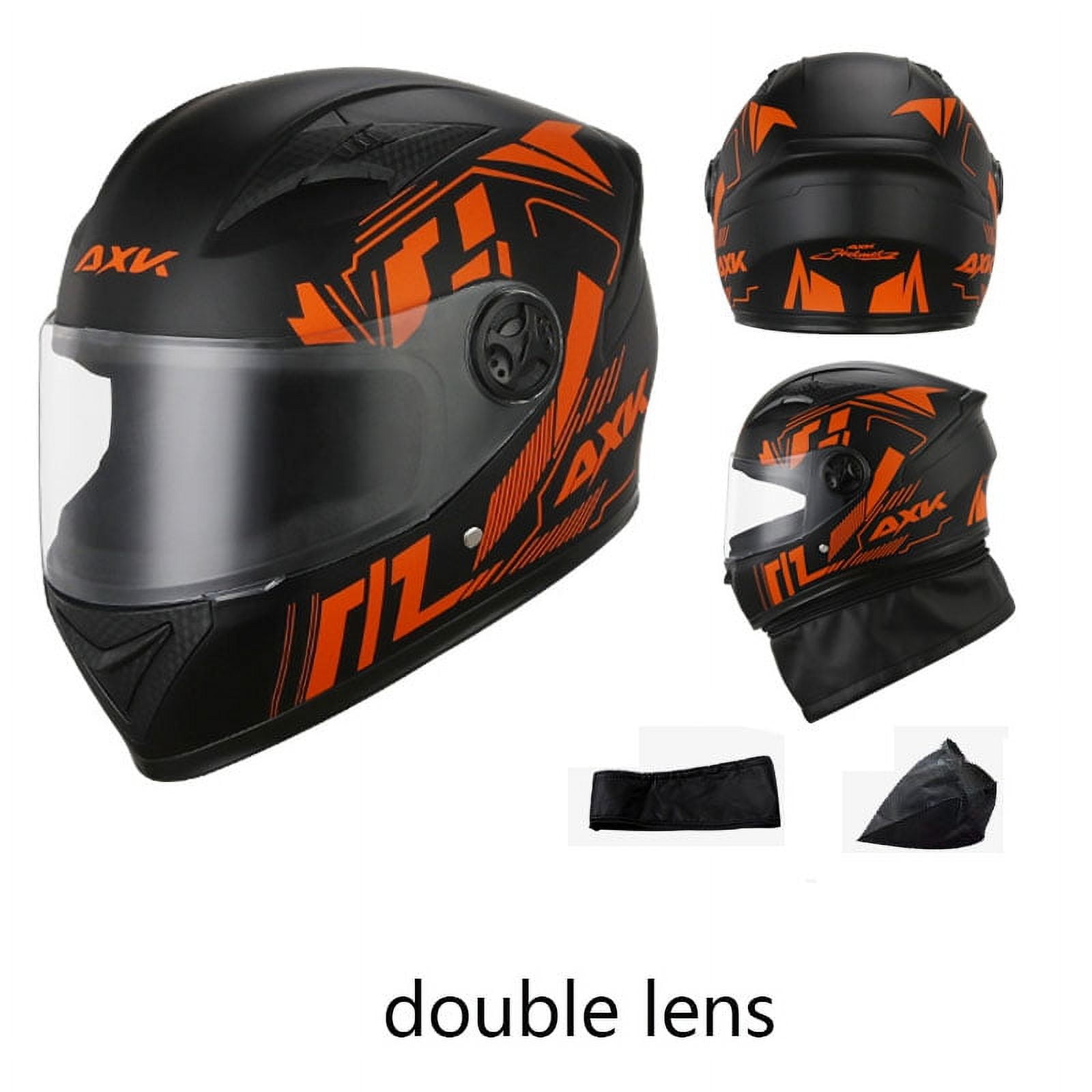 Men Women Motorcycle Racing Helmet Shock Absorption Flip Up Winter Warm ...