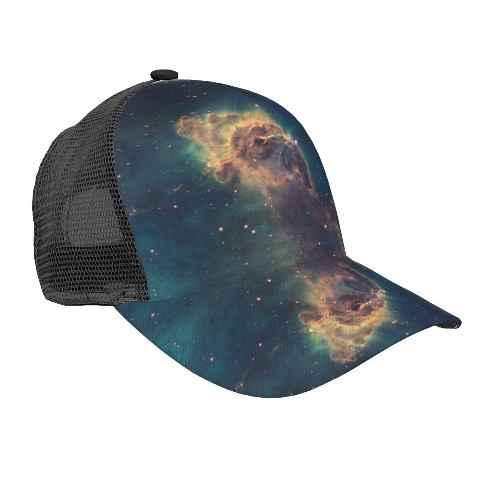 Men Women Nebula Galaxy Trucker Hat Snapback Mesh Baseball Cap ...