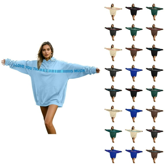 Men Women Oversized Hoodies 2026 Trendy Long Sleeve Valentines I Love ...