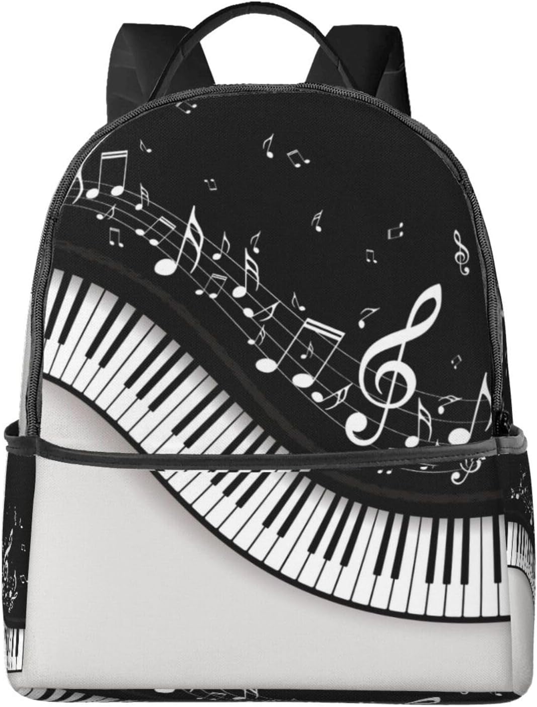 Men & Women Polyester Black and White Piano Keys with Musical Notes ...
