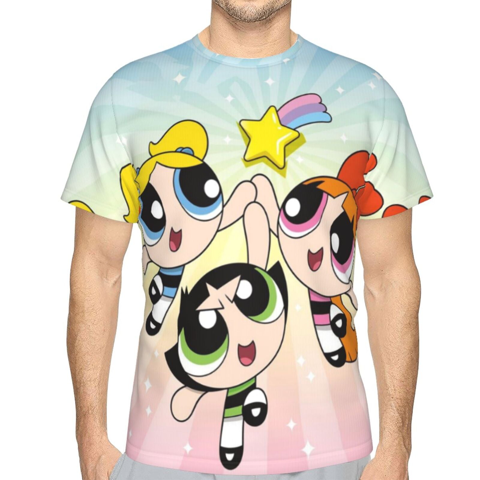 Men Women Powerpuff Girls Shirts Short Sleeve Cosplay Adults Anime T ...