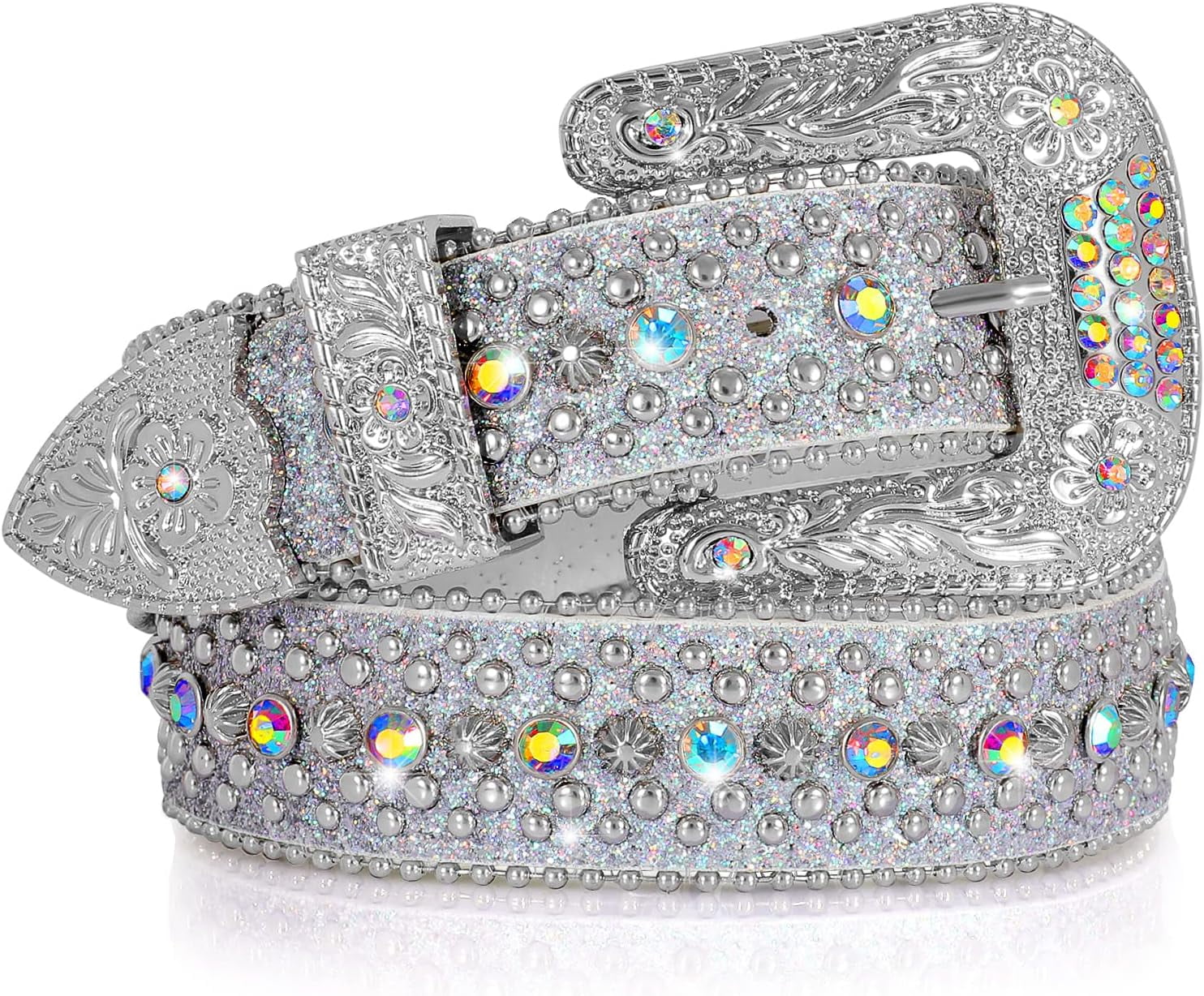 Men Women Rhinestone Belt Western Cowboy Cowgirl Shine Crystal Diamond ...
