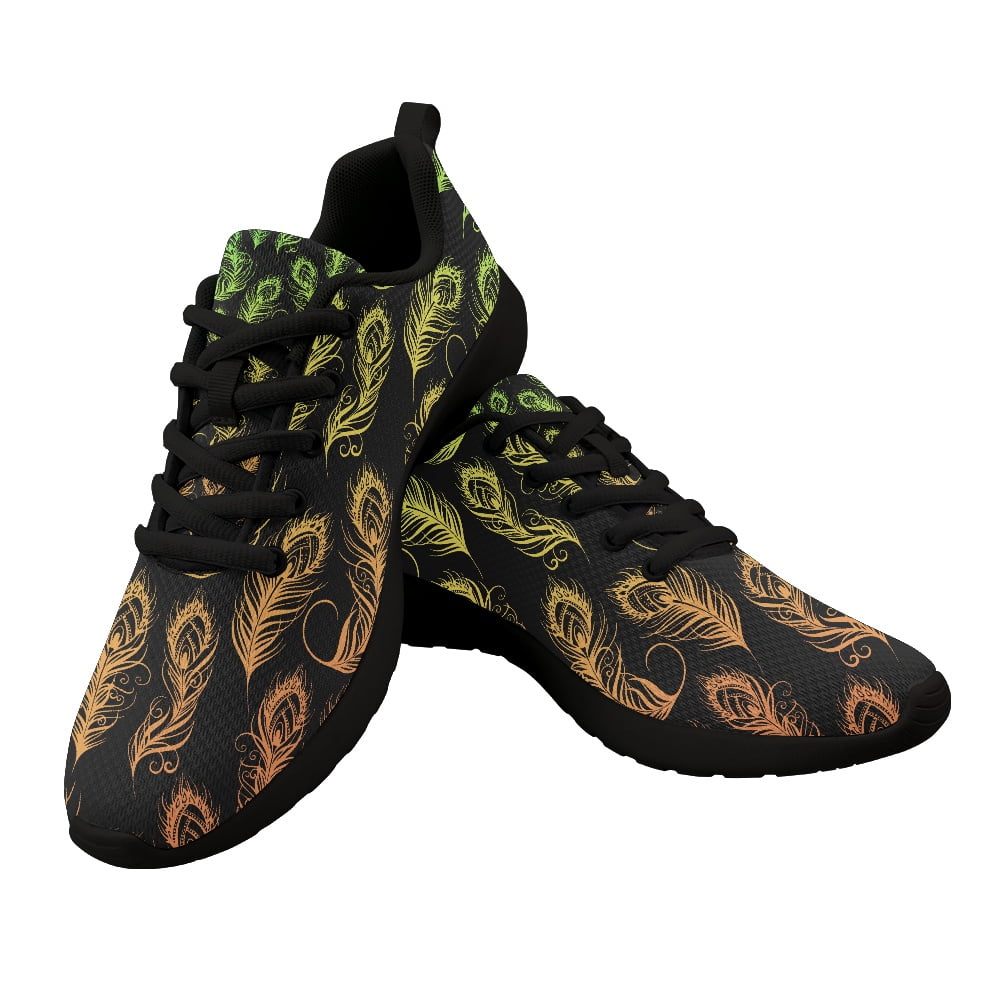 Men Women Running Shoes Sneaker Peacock Feather Pattern Trekking Training Jogging Footwear ...