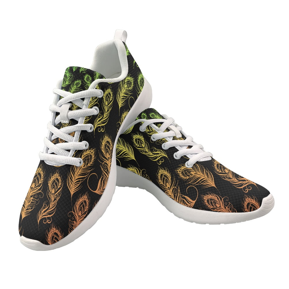Men Women Running Shoes Sneaker Peacock Feather Pattern Trekking ...