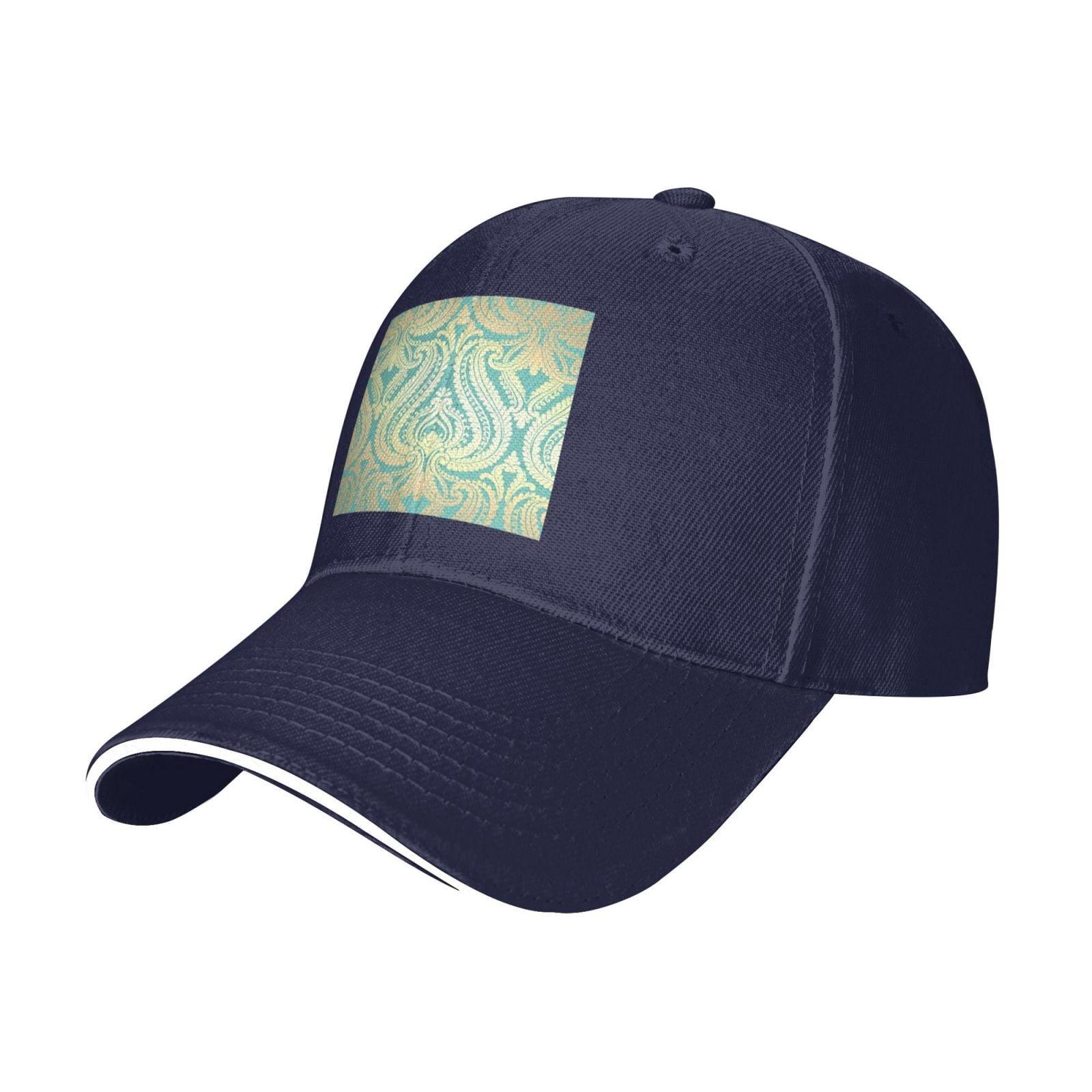 Men Women Shimmer Damask Metallic Baseball Cap Adjustable Sandwich Bill ...