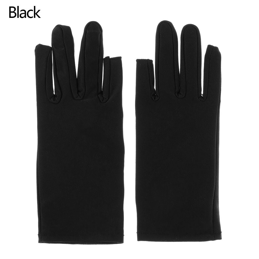 Men/Women Short Stretch Breathable Sun Protection Thin Spandex Gloves ...