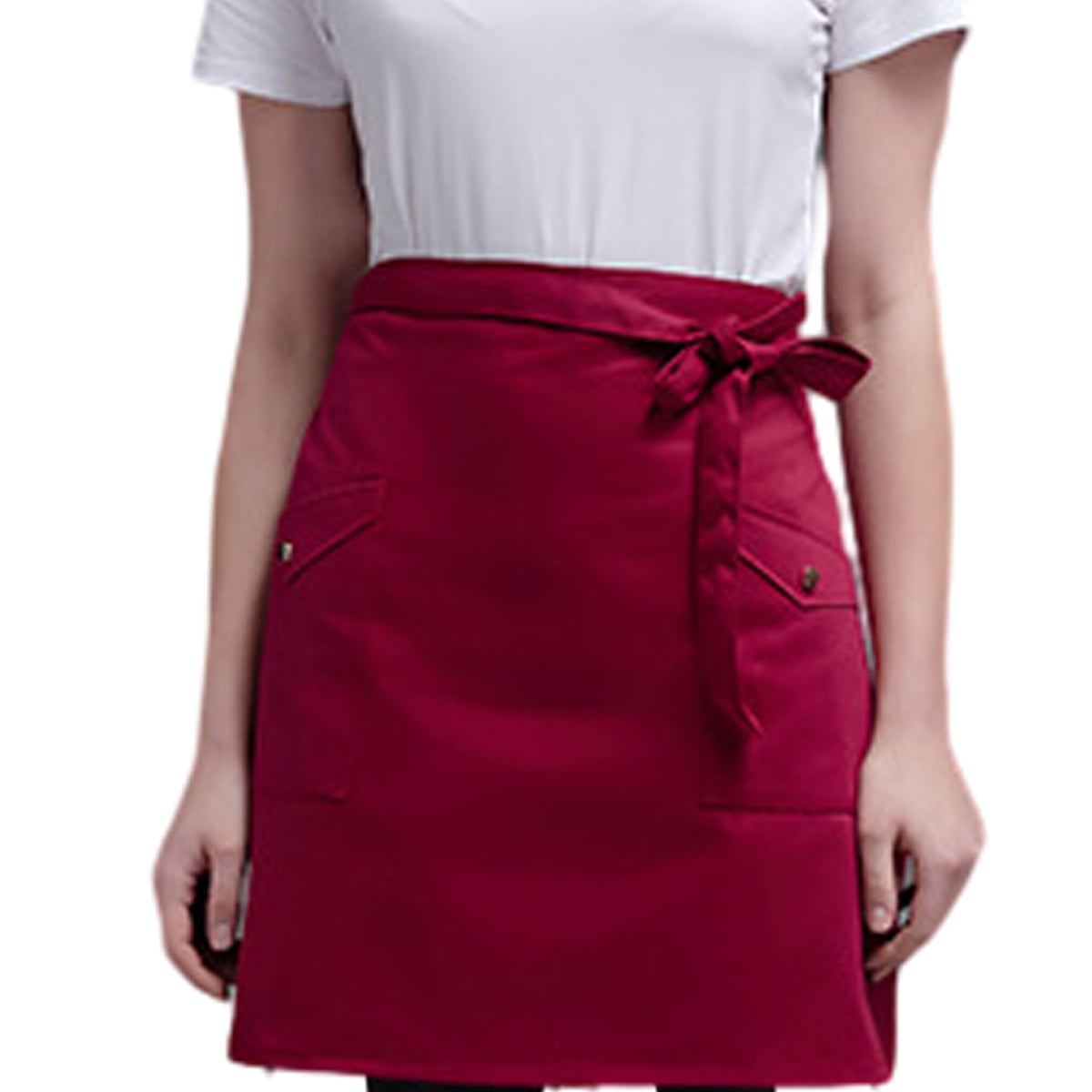 Men Women Short Waist Bistro Bartender Apron Holding Server Pen Card ...