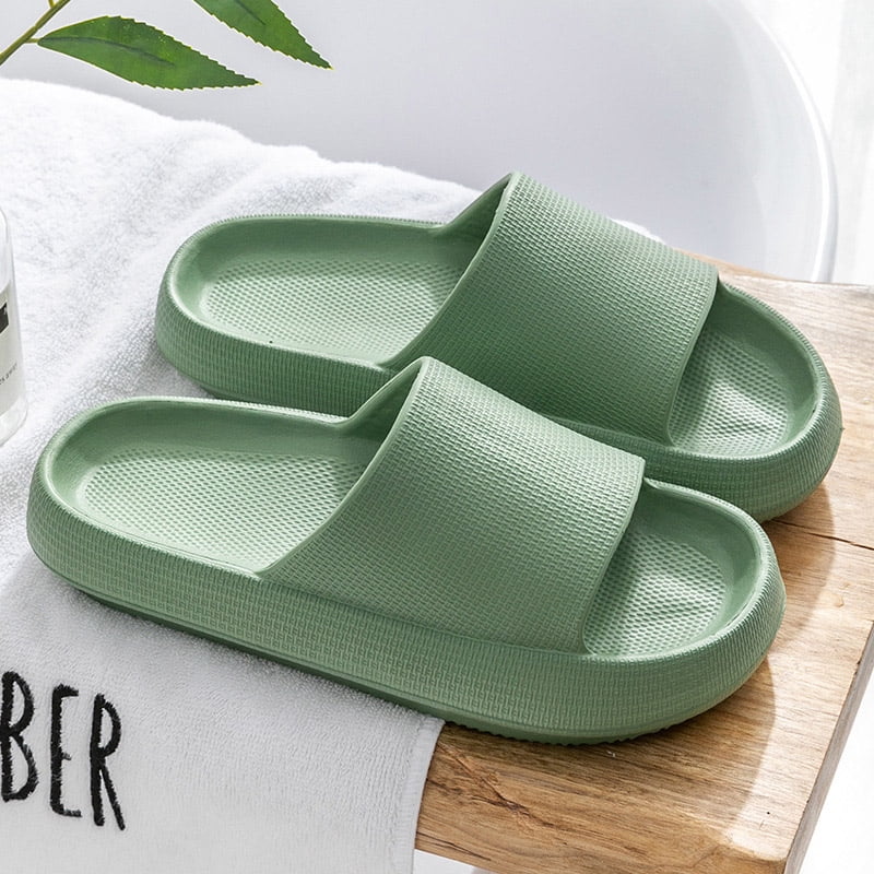Men Women Slippers Thick Soft -slip EVA Solid Color Soft Sole Bathroom ...