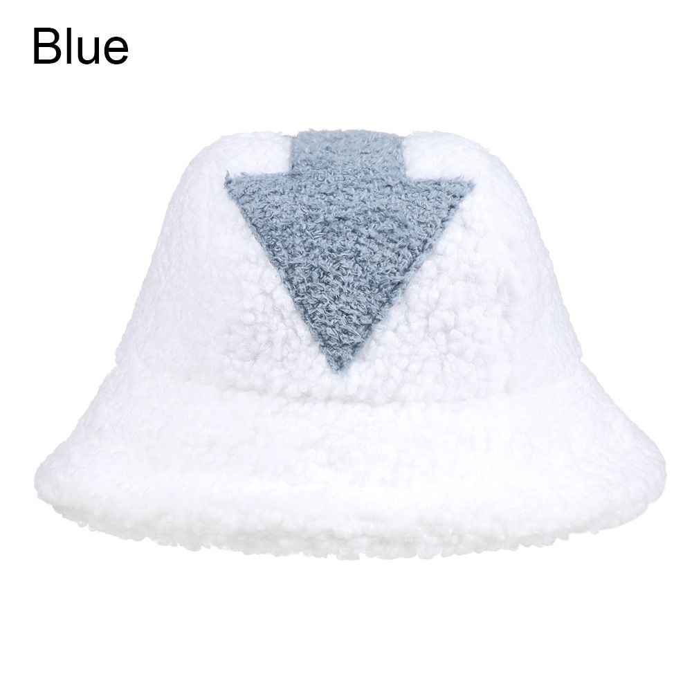 Men Women Soft Warm Arrow Symbol Wool Fisherman Cap Bucket Hat Faux Fur ...