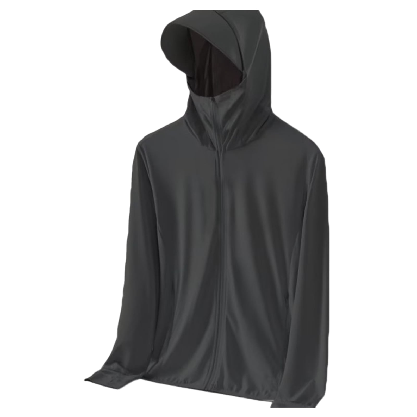 Men Women Sun Clothing Hooded Extended Brim Long Sleeve Zipper Placket ...