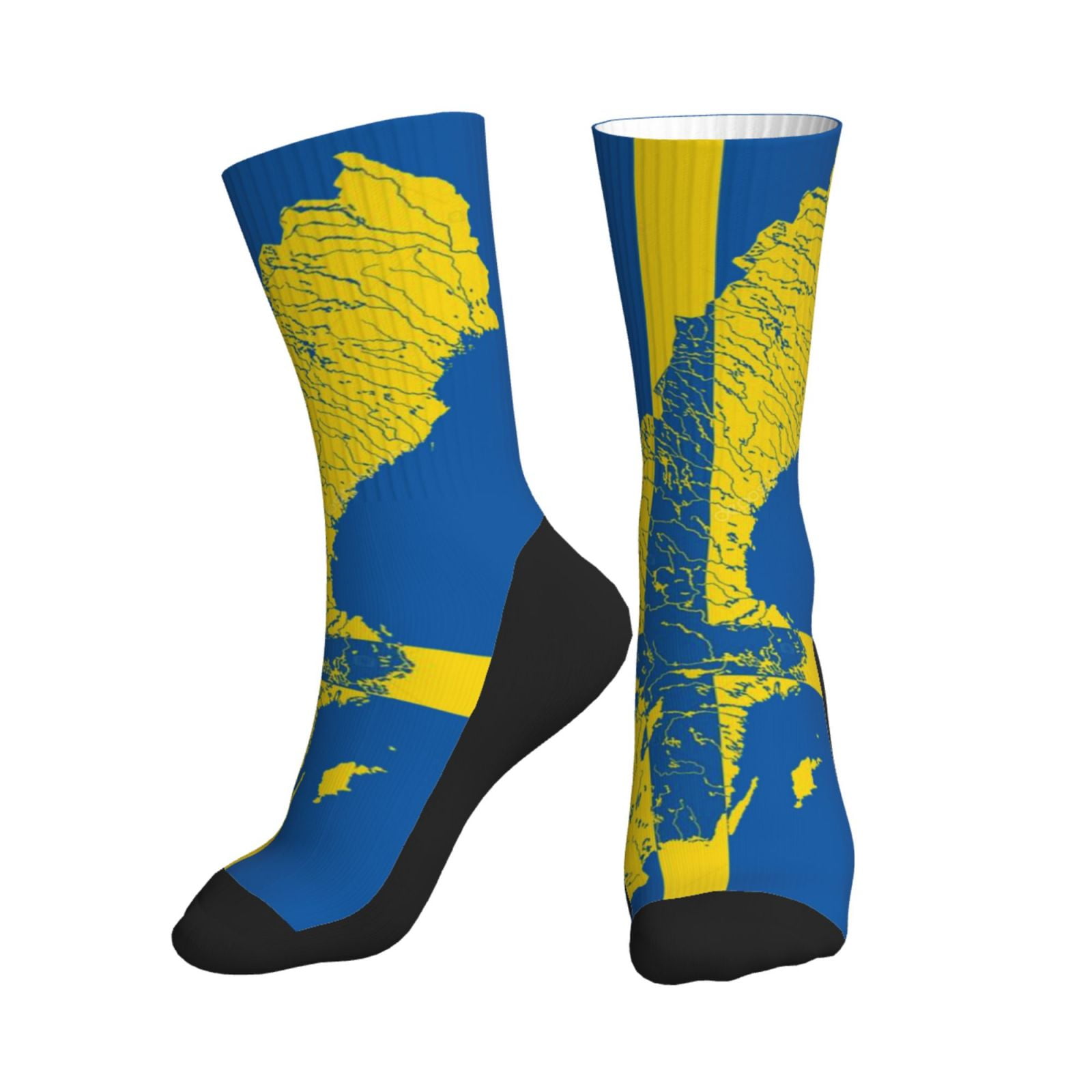 Men Women Sweden Map Flag Novelty Soft Funny Dress Crew Socks - Walmart.com