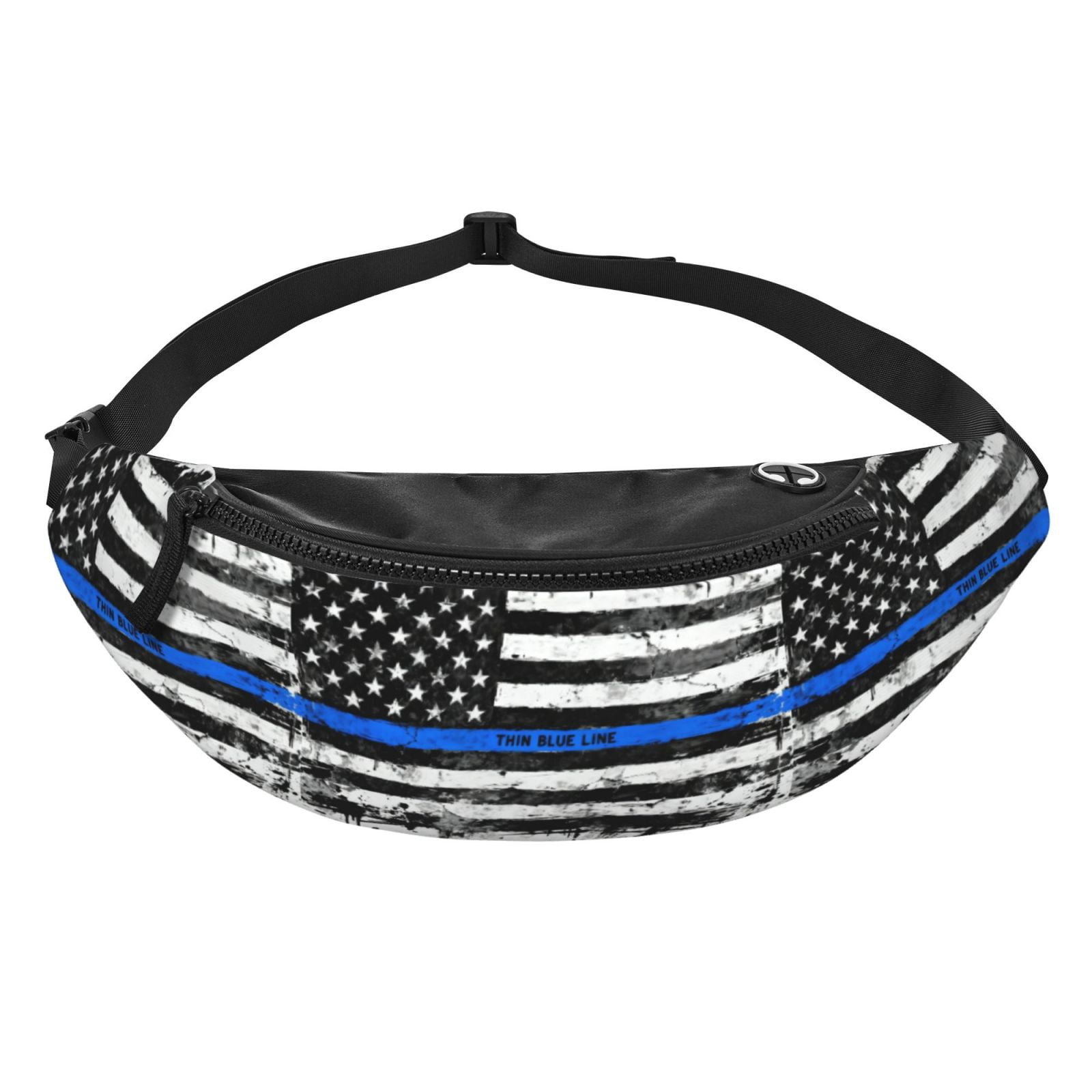 Men Women Thin Blue Line Flag America Fanny Pack Crossbody Waist Belt ...