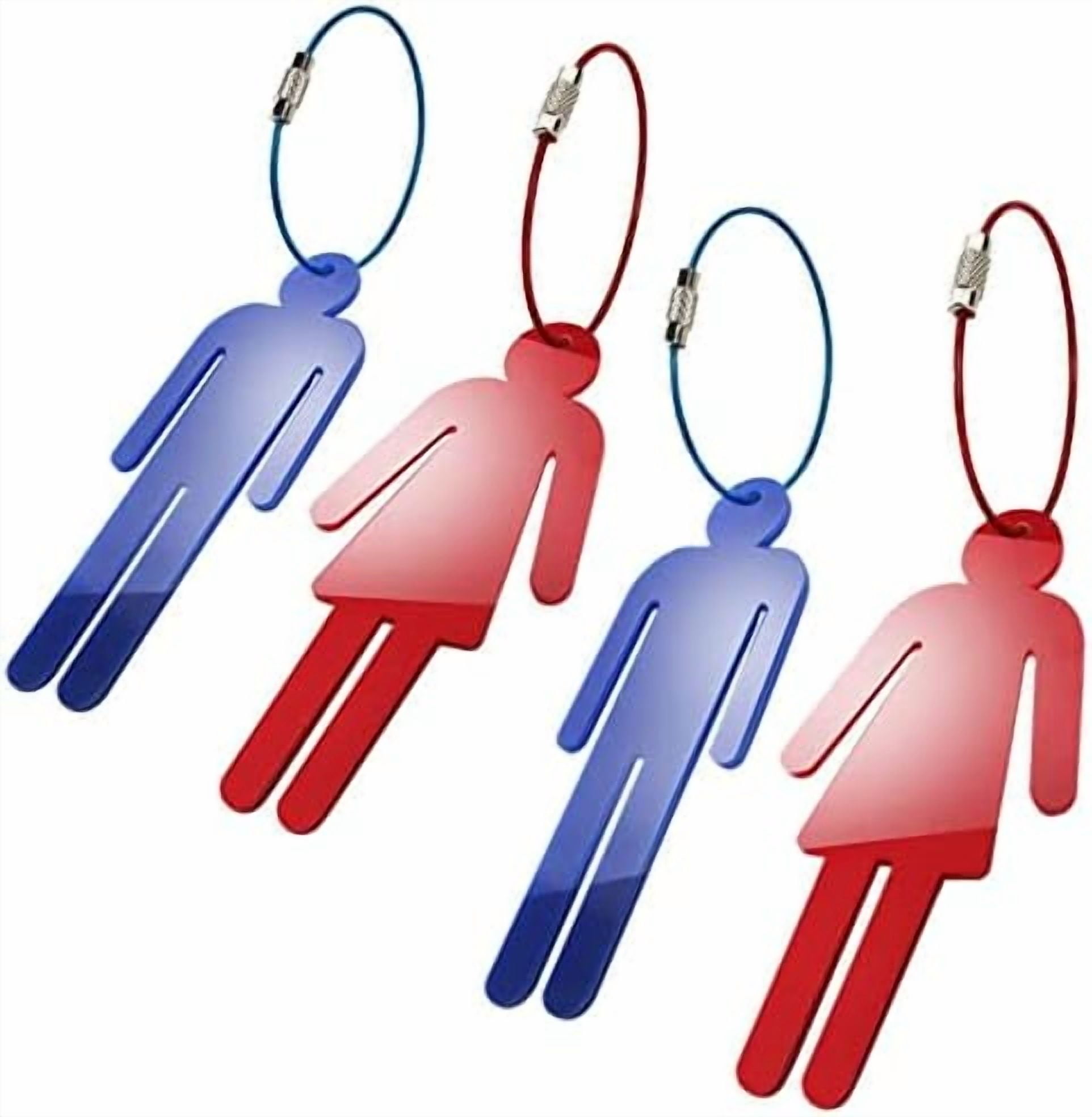 Men Women Unisex Acrylic Restroom Dressing Room Keychains Tags with ...