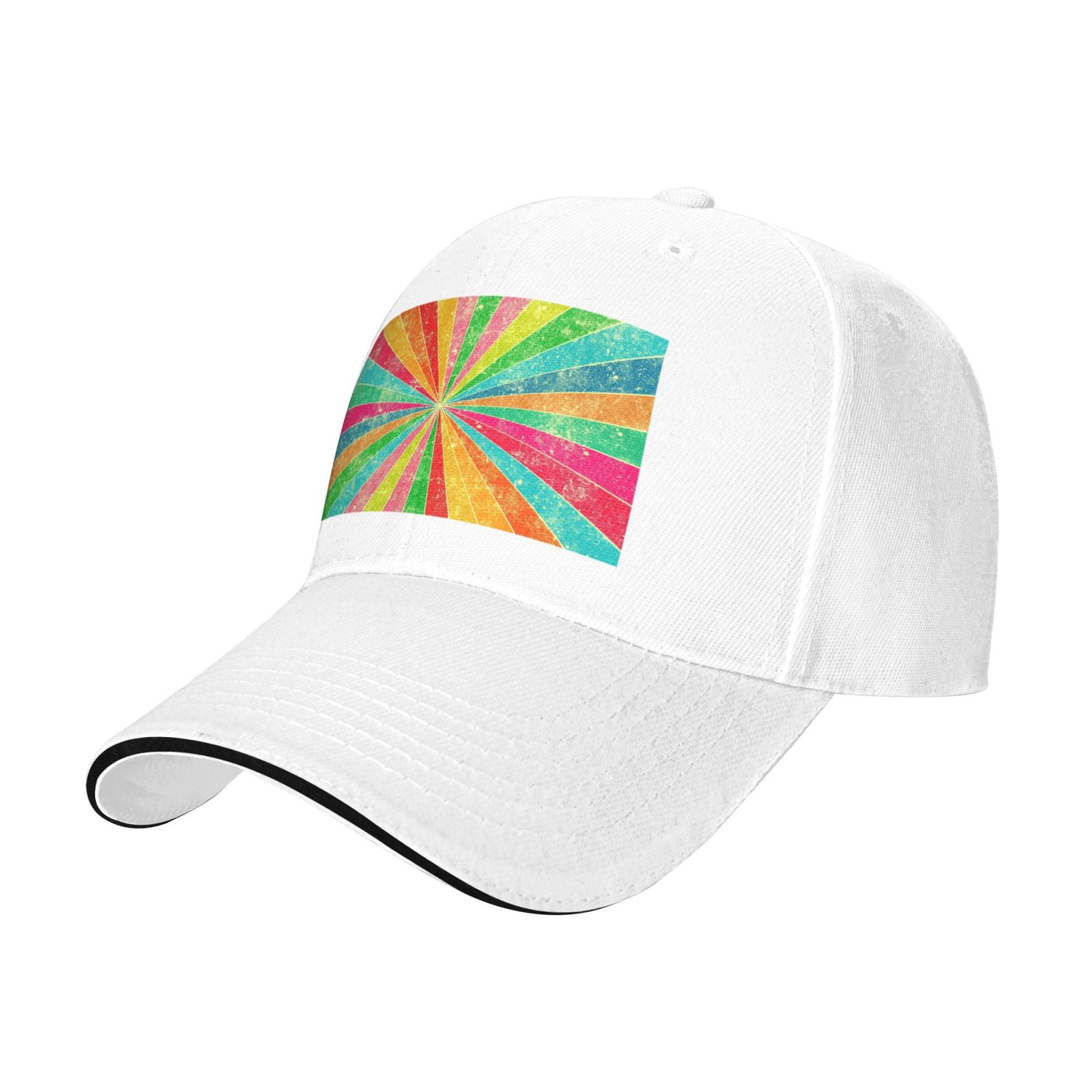 Men Women Vintage Radiant Rainbow Baseball Cap Adjustable Sandwich Bill ...