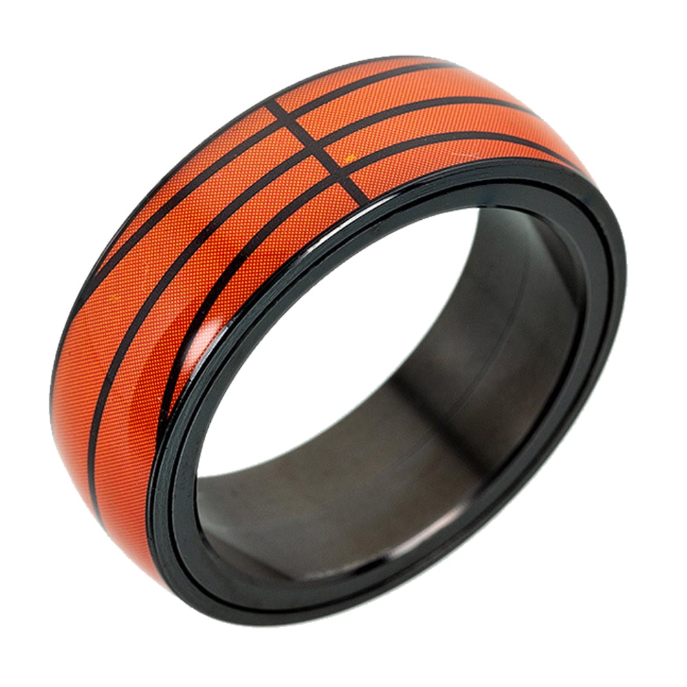 Men Women Wide 8mm Spinner Spinning Basketball Soccer Design Ring Cool ...