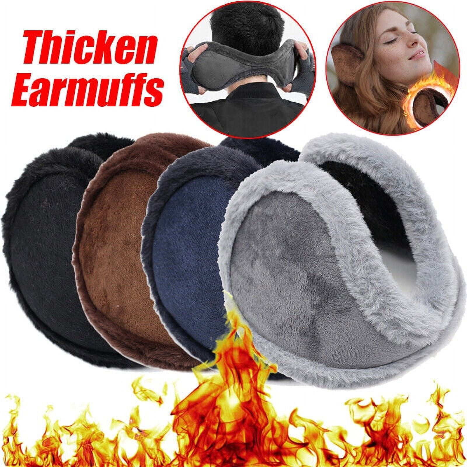 Men Women Winter Ear Muffs Fleece Plush Earmuffs Behind Band Head Ear ...