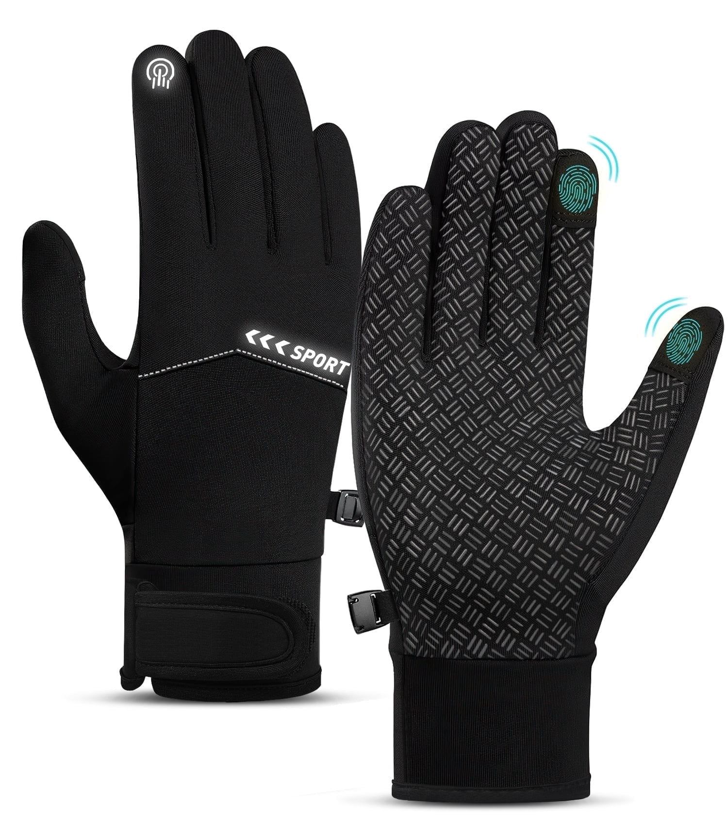 Men Women Winter Gloves With Touchscreen Fingers Anti-Slip Thin ...