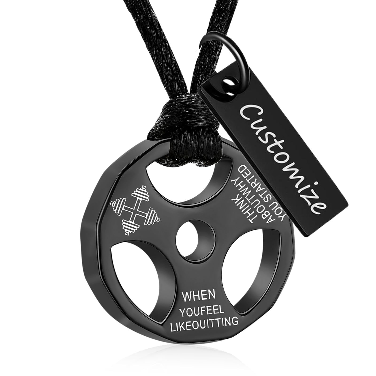 Men Women's Dumbbell Urn Necklace for Ashes Stainless Steel Couples ...